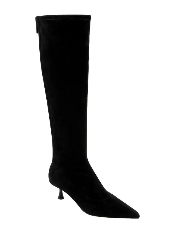L'Agence Emilie Knee High Boots - Black Suede