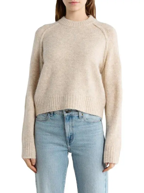 Topshop Exposed Seam Crewneck Sweater - Stone