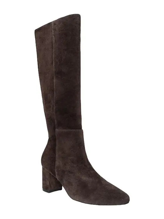 L'Agence Eugenie Knee High Boots - Dark Brown Suede