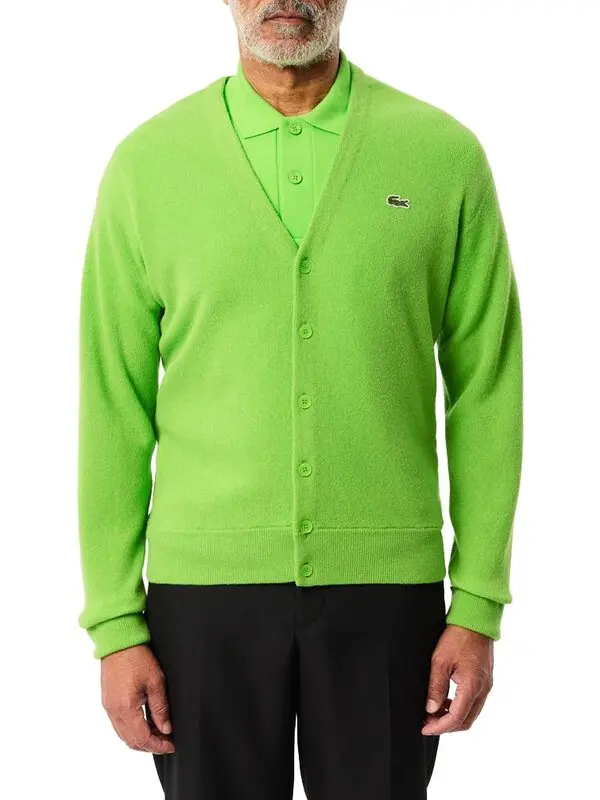 Lacoste Relaxed-fit Wool Cardigan - Brasilia