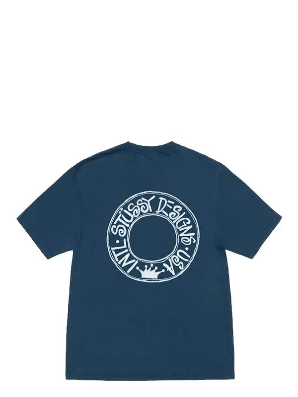 StÜssy Buana Pigment Dyed Tee Shirt - Navy Blue