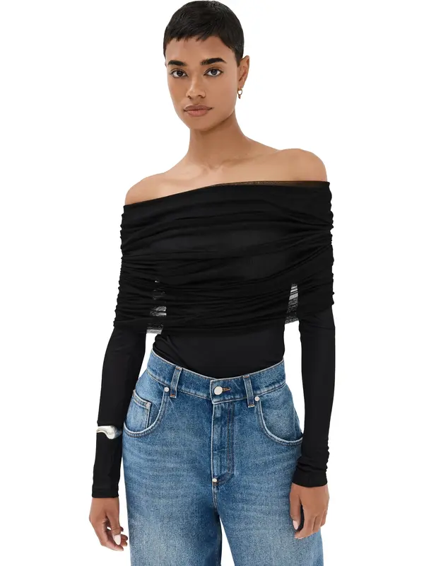 Christopher Esber Sonora Veiled Top - Black