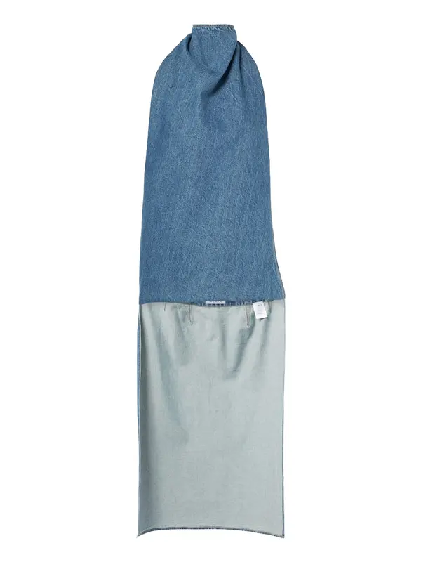 Alaïa Caped Denim Top - Blue