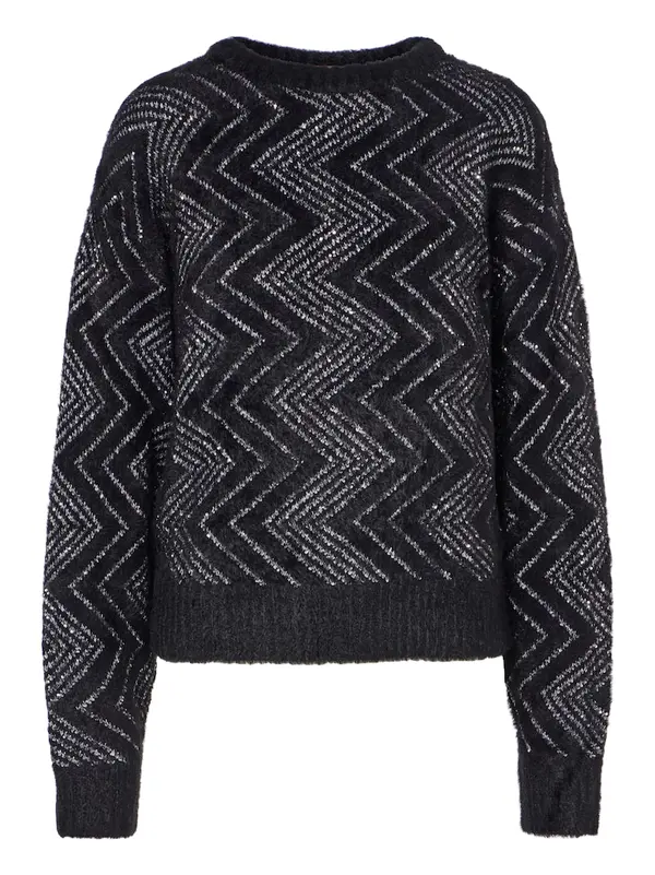 Missoni Zig Zag Metallic Knit Sweater - Black