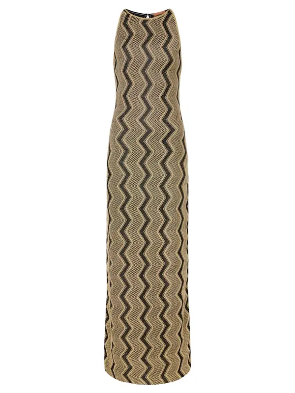 Missoni Zig Zag Lamé Maxi Dress - Gold