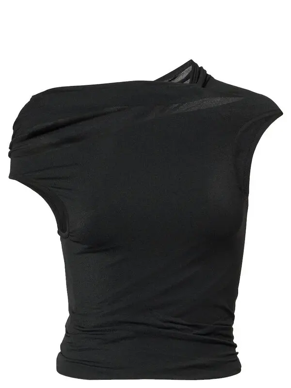 Rick Owens Draped Jersey Minidress - Black