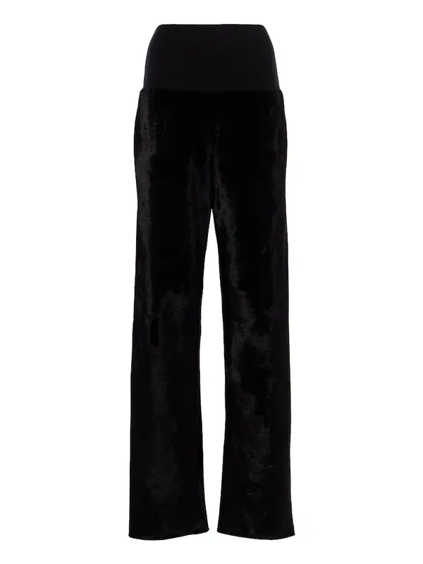 Alaïa Velvet Straight Leg Trousers - Black