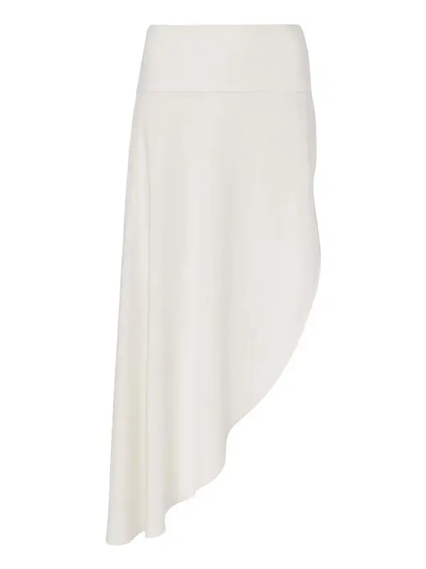 Alaïa Asymmetric Midi Skirt - White