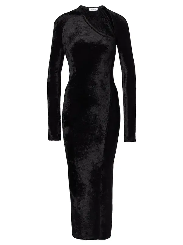 Alaïa Velvet Midi Dress - Black