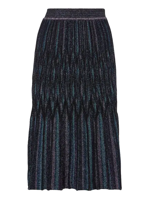 Missoni Pleated Lamé Midi Skirt - Multicoloured
