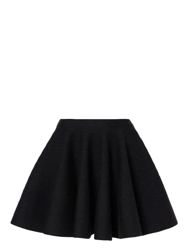 Alaïa Wool-blend Miniskirt - Black