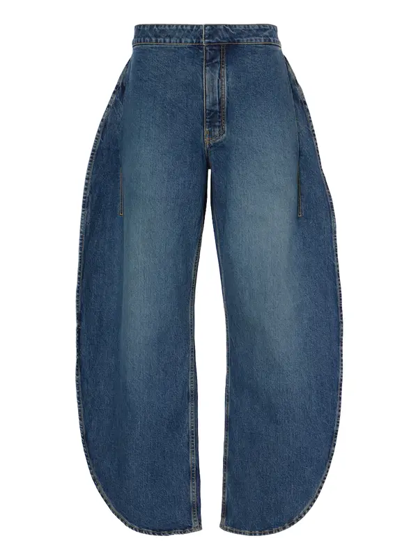 Alaïa High-rise Barrel-leg Jeans - Blue