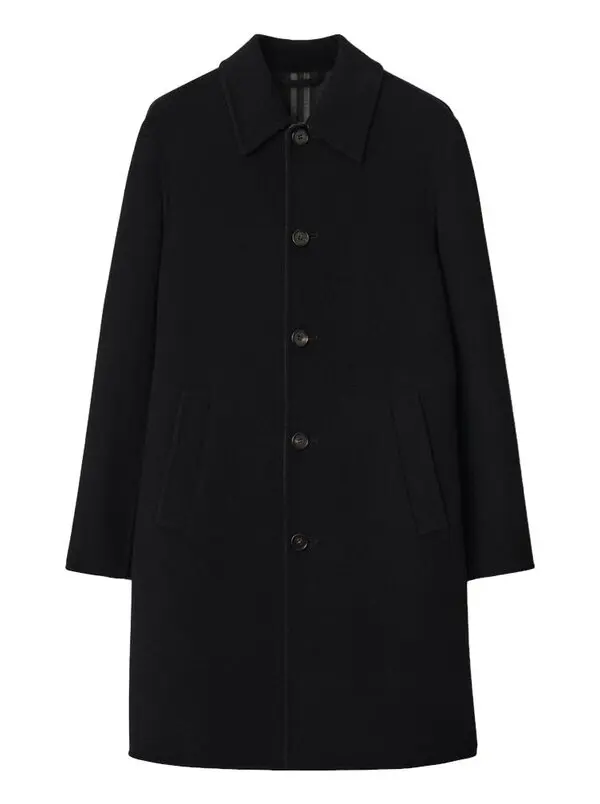 Burberry Mid-length Wool Car Coat - Black/snug Brown