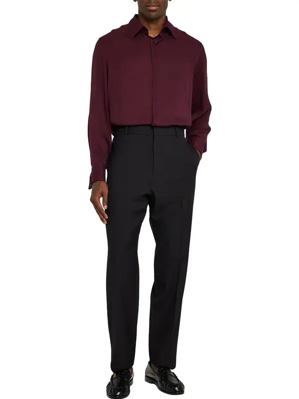 Saint Laurent Wool Gabardine Dress Pants - Nero