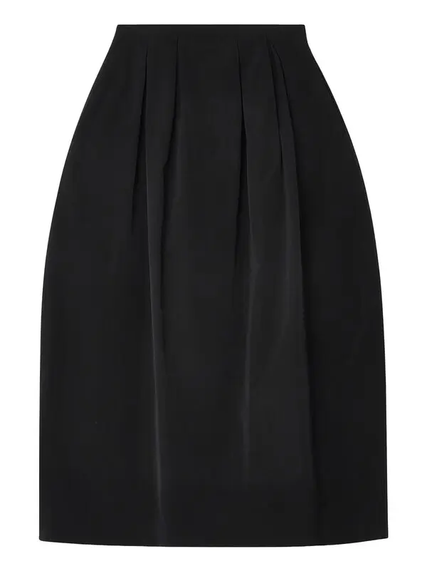 HOUSE OF DAGMAR Curved Pleated Skirt - Black