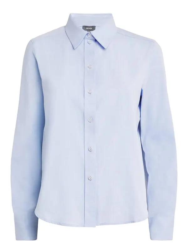 ME+EM Cotton Travel Layering Shirt - Blue