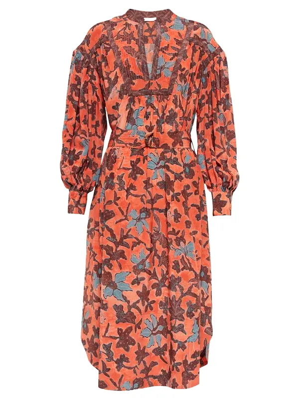 Ulla Johnson Taiana Floral Printed Midi Dress - Multicoloured