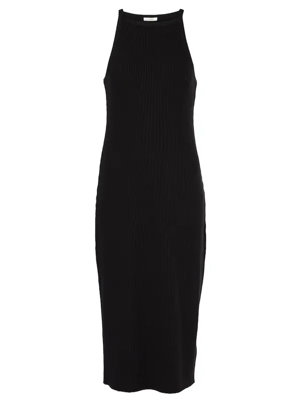 Vince Cotton-blend Midi Dress - Black