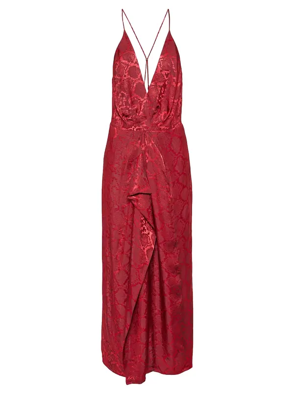 Simkhai Carmine Snake-print Maxi Dress - Red