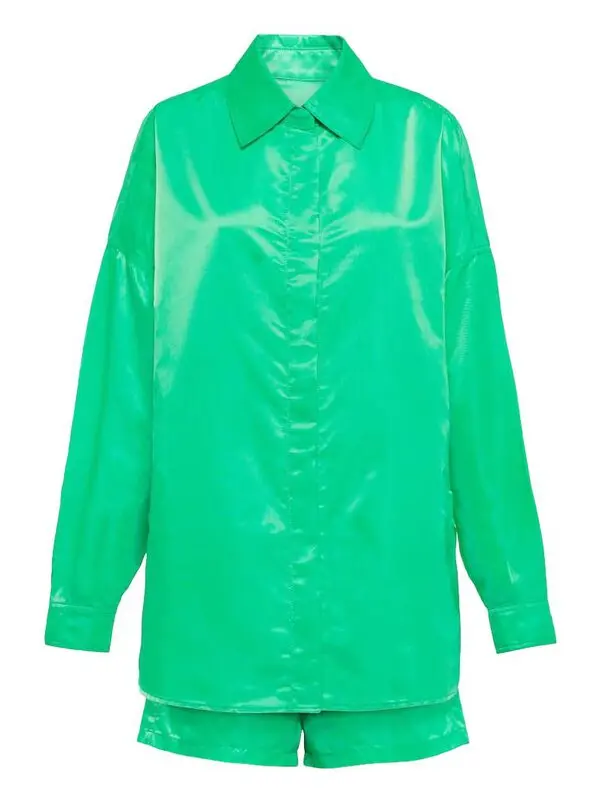 THE FRANKIE SHOP Perla Shirt Jacket And Shorts Set - Green