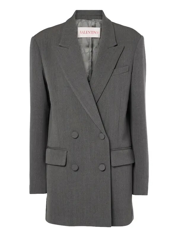 Valentino Garavani Wool Gabardine Blazer - Grey