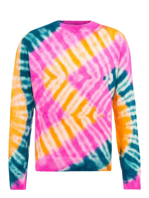THE ELDER STATESMAN Zig-dyed Cashmere Sweater - Multicoloured
