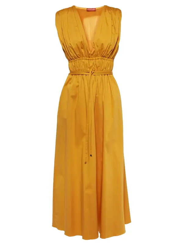 Altuzarra Fiona Ruched Midi Dress - Orange