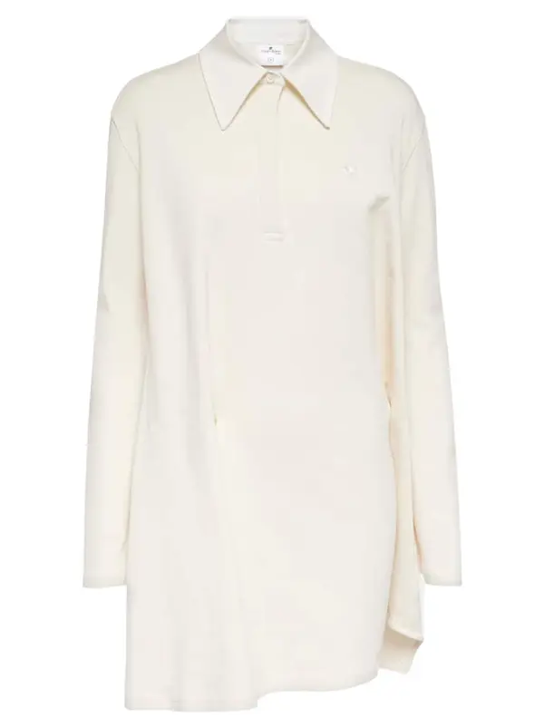 COURREGES Asymmetric Cotton-blend Piqué Minidress - Neutrals