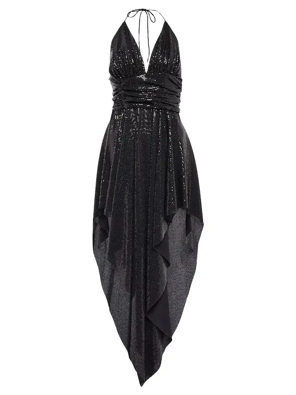 Alexandre Vauthier Sequined Halterneck Minidress - Black