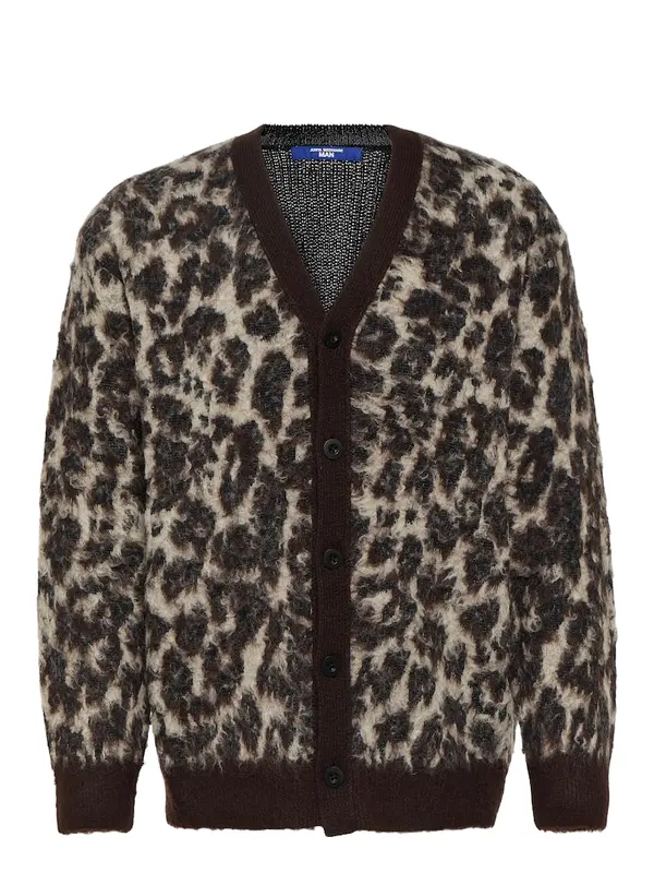 Junya Watanabe Leopard-print Jacquard Cardigan - Black