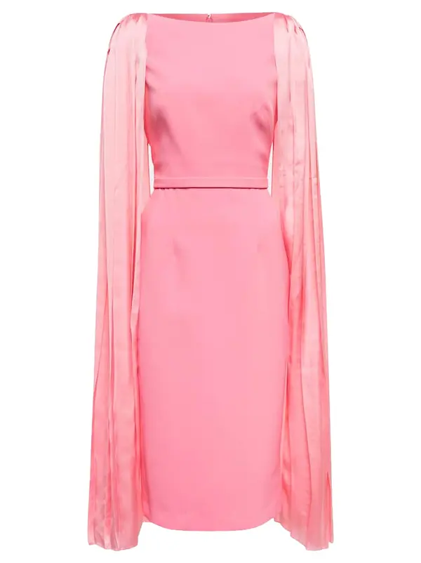 Safiyaa Essiah Crepe And Satin Midi Dress - Pink