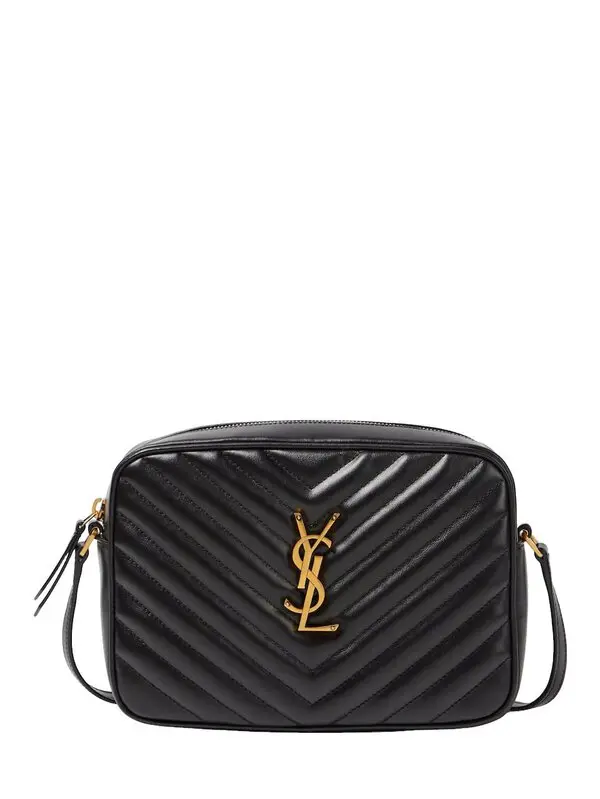 Saint Laurent Lou Camera Leather Crossbody Bag - Black