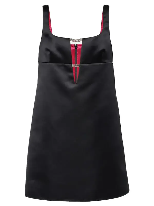 Nina Ricci Cutout Satin Minidress - Black