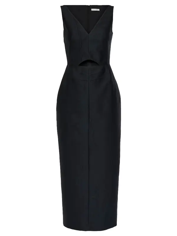 EMILIA WICKSTEAD Illyse Floral Midi Dress - Black
