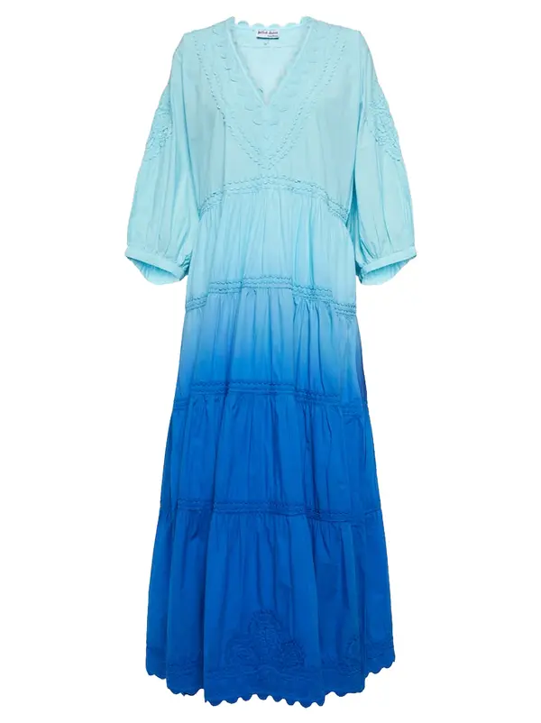 JULIET DUNN Cotton Poplin Maxi Dress - Blue