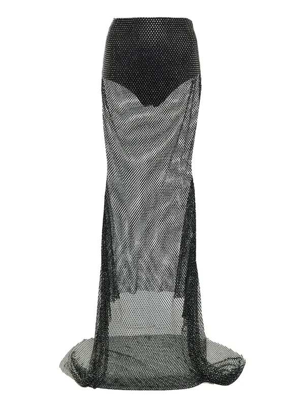 Giuseppe Di Morabito Crystal-embellished Mesh Maxi Skirt - Black