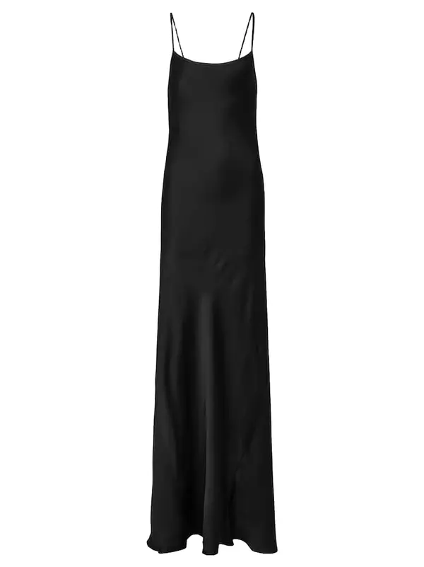 Victoria Beckham Satin Slip Dress - Black