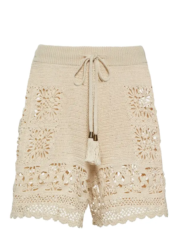 Zimmermann Chintz Crochet Shorts - Neutrals