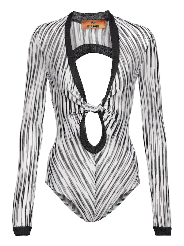 Missoni Space-dyed Cutout Bodysuit - Black