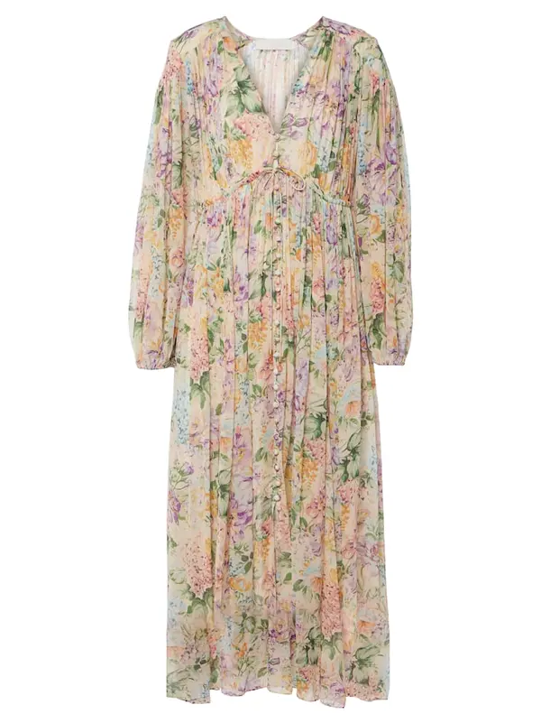 Zimmermann Halliday Gathered Maxi Dress - Multicoloured