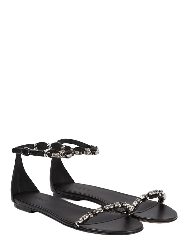 Isabel Marant Étoile Embellished Leather Sandals - Black