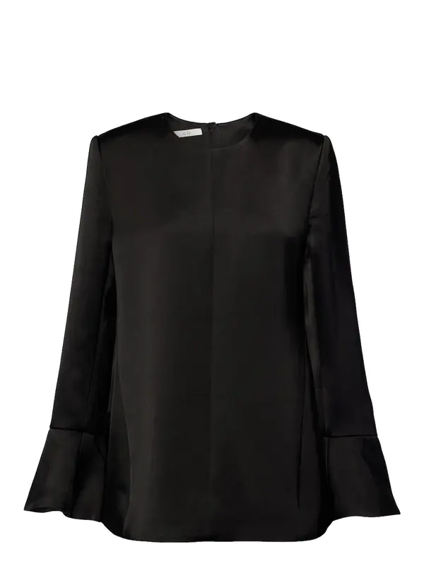 Co Satin Crepe Blouse - Black