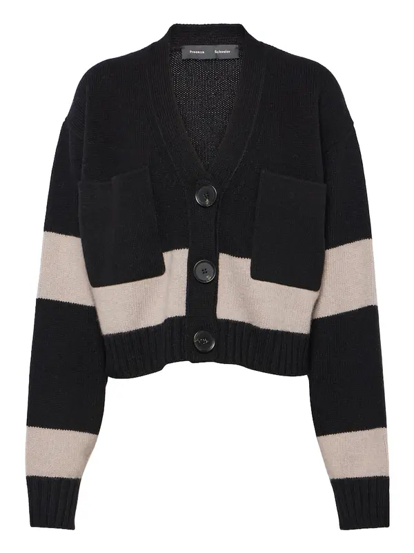 Proenza Schouler Sofia Wool And Cashmere Cropped Cardigan - Black
