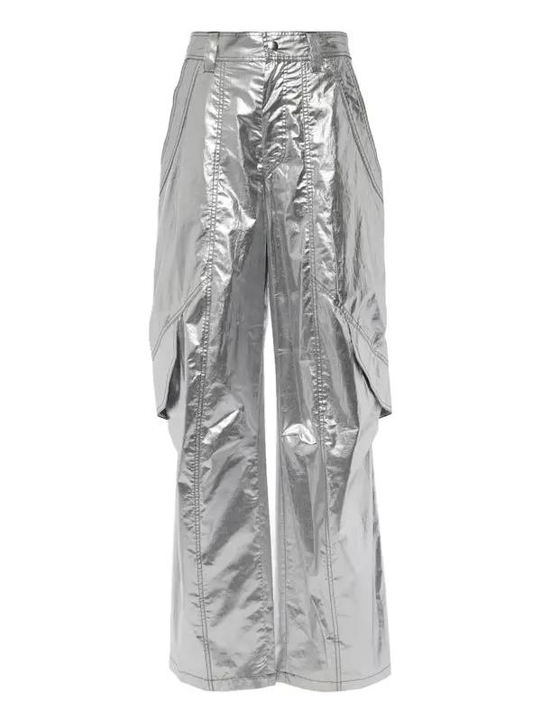 Isabel Marant Étoile Divina Wide-leg Cargo Jeans - Silver