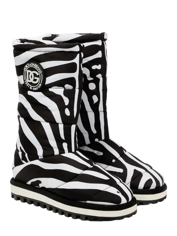 Dolce & Gabbana Zebra-print Padded Nylon Snow Boots - Multicoloured