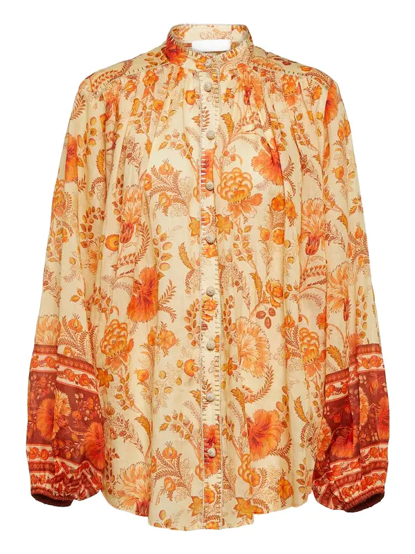 Zimmermann Junie Floral Ramie Blouse - Multicoloured