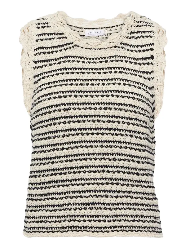 Velvet By Graham & Spencer Sophie Striped Cotton-blend Vest - Multicoloured