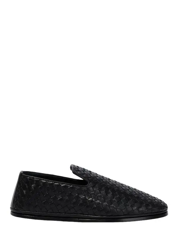 Bottega Veneta Intrecciato Leather Loafers - Black