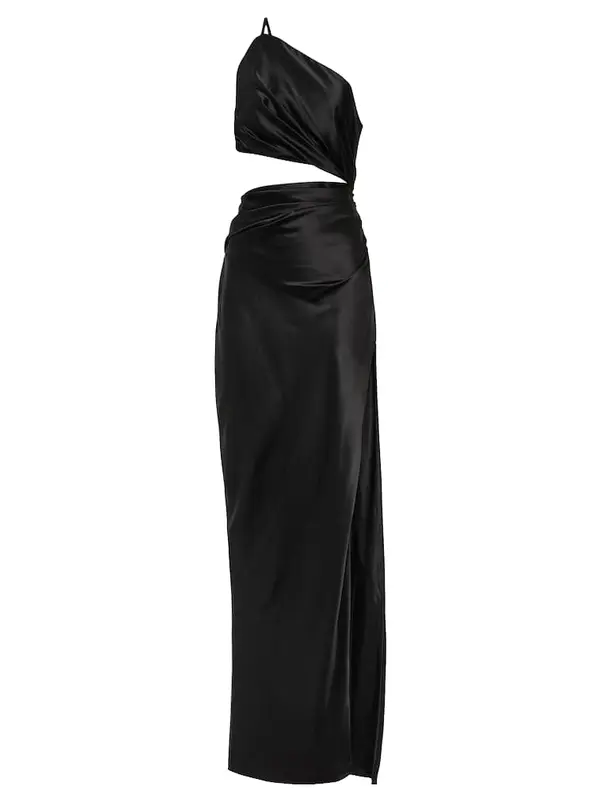 THE SEI One-shoulder Silk Gown - Black
