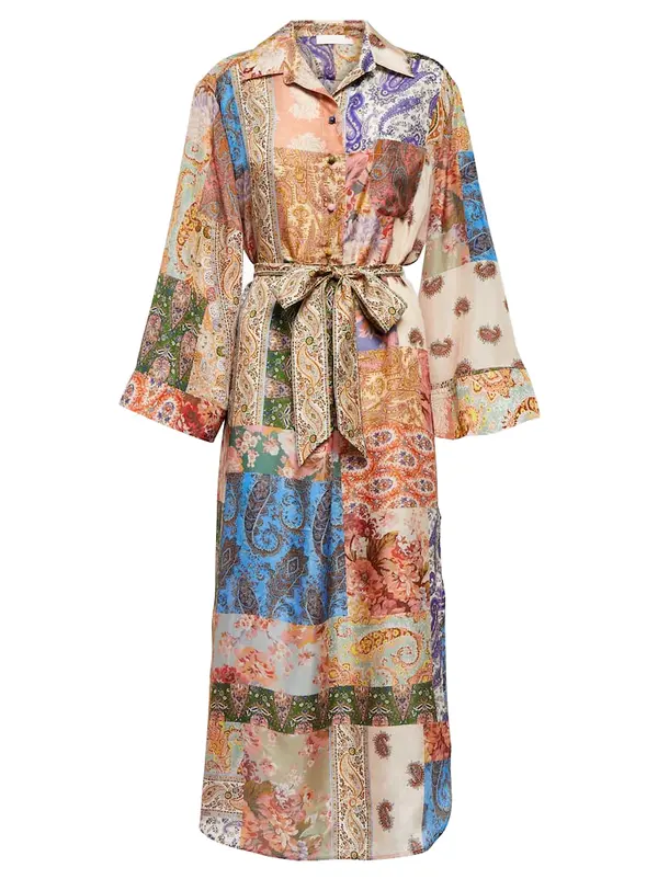 Zimmermann Devi Printed Silk Midi Dress - Multicoloured